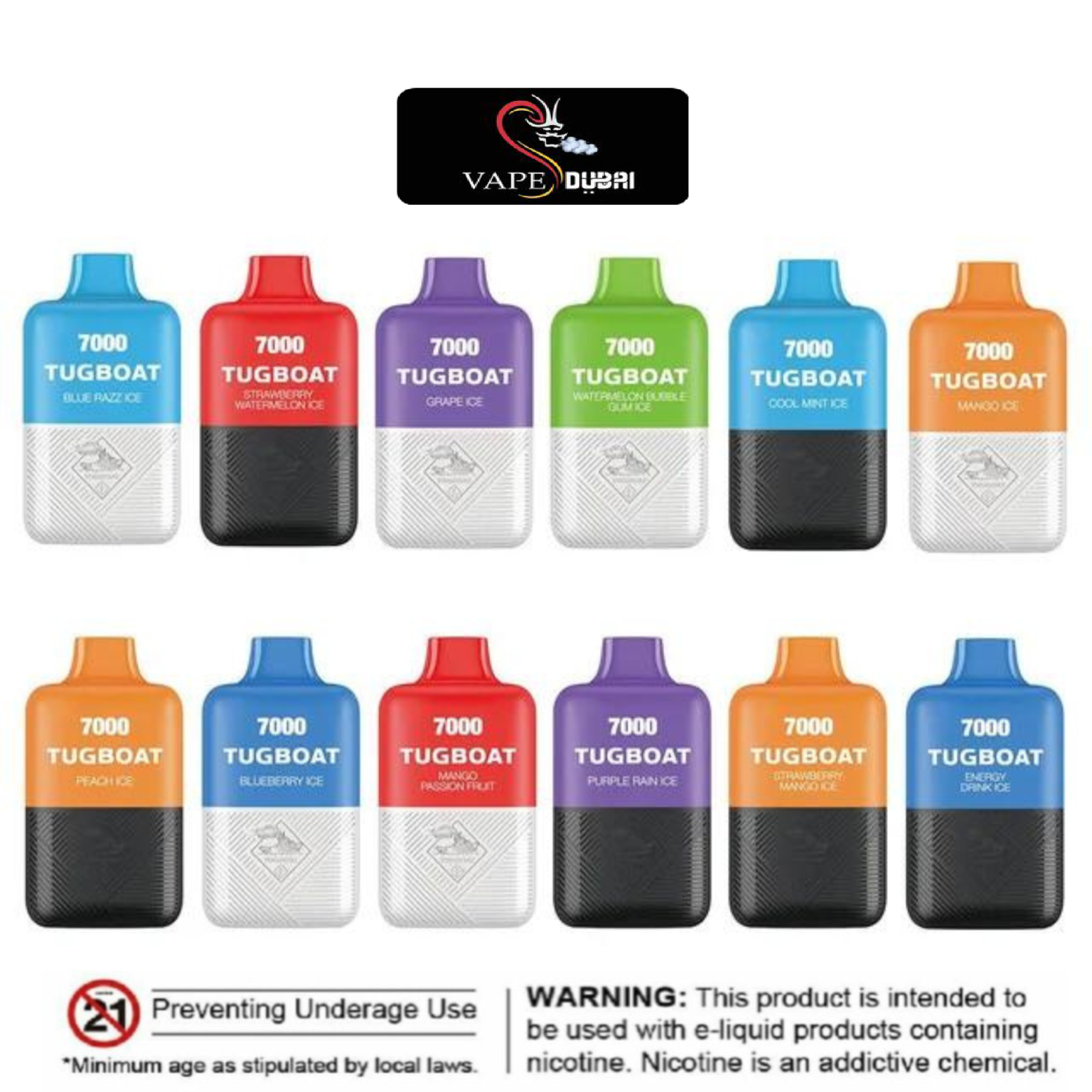 Best Tugboat Super 7000 Puffs Disposable Vape 5% Nicotine